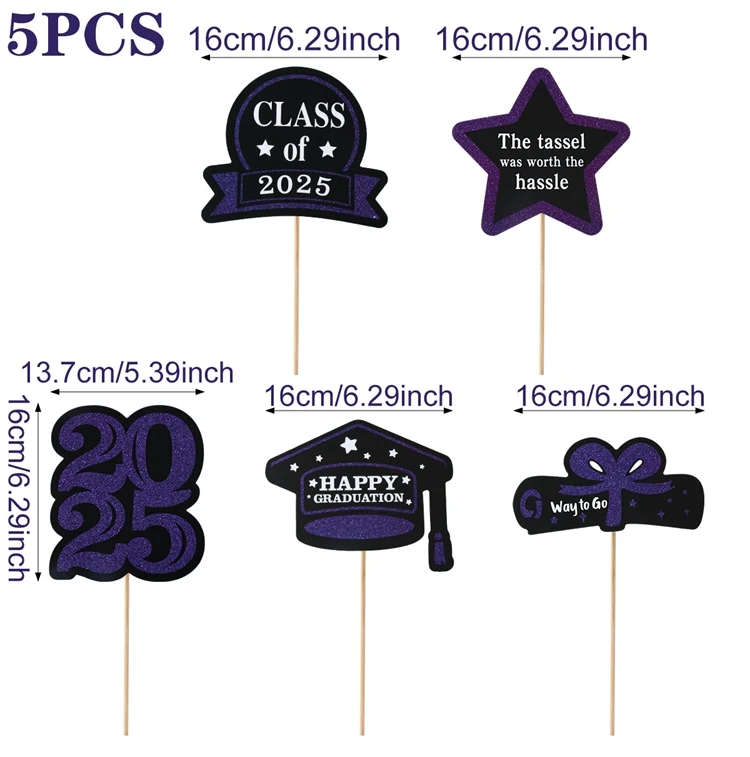 2025 Graduation Toppers Laumoi Class Of 2025 Graduation Cupcake Toppers ...