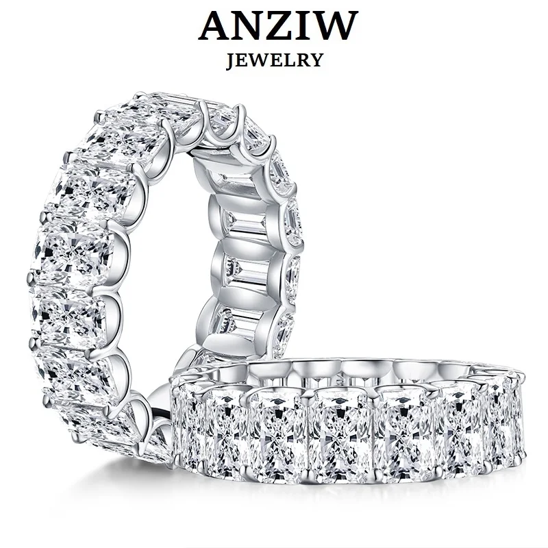 Anziw-925-Sterling-Silver-6x4mm-Radiant-Cut-Dull-Eternity-Engagement ...