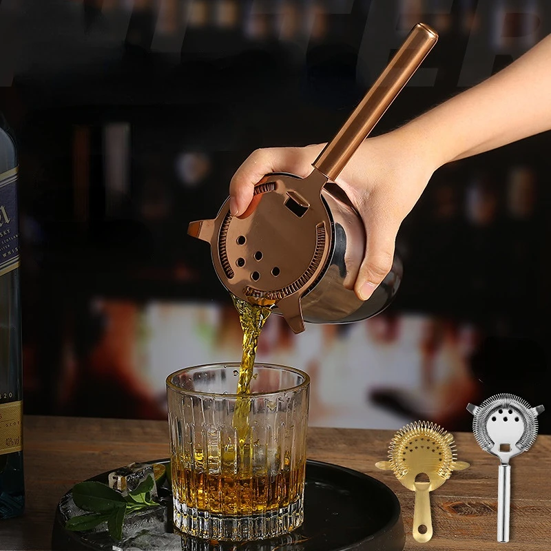 304 Stainless Steel Ice Strainer Rose Gold Ice Cube Strainer Mixer Ice ...