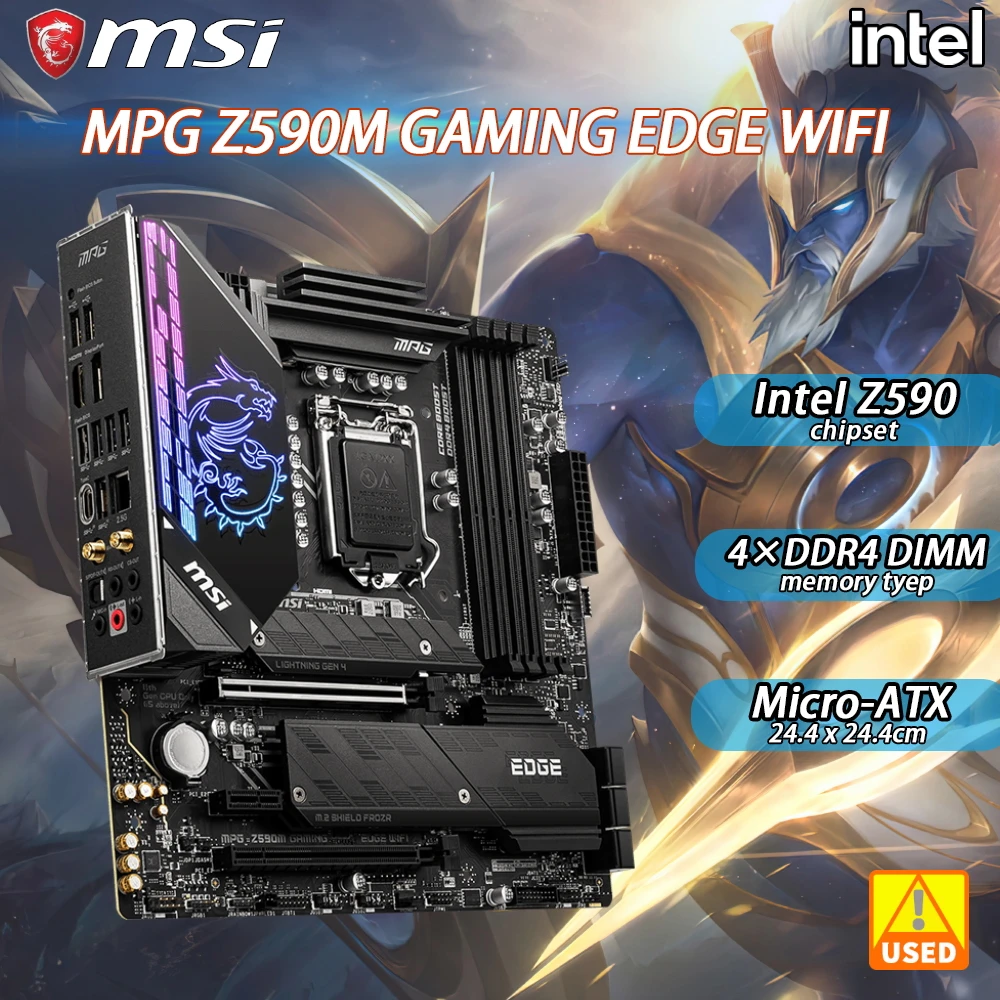 Placa-mãe com Chipset Intel Z590, LGA 1200, MPG Z590M Gaming EDGE ...