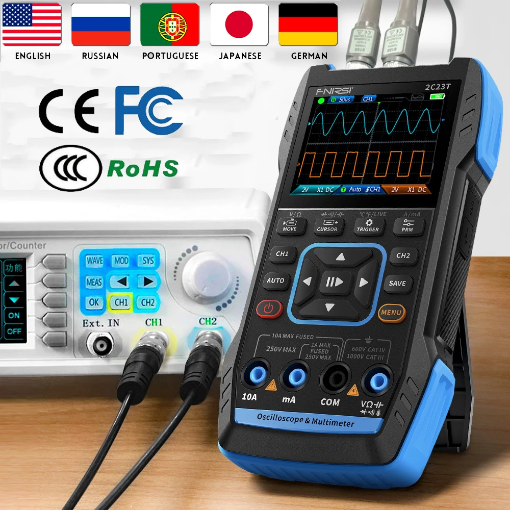 FNIRSI-2C23T-3-in-1-Multimeter-Digital-Oscilloscope-Function-Signal ...