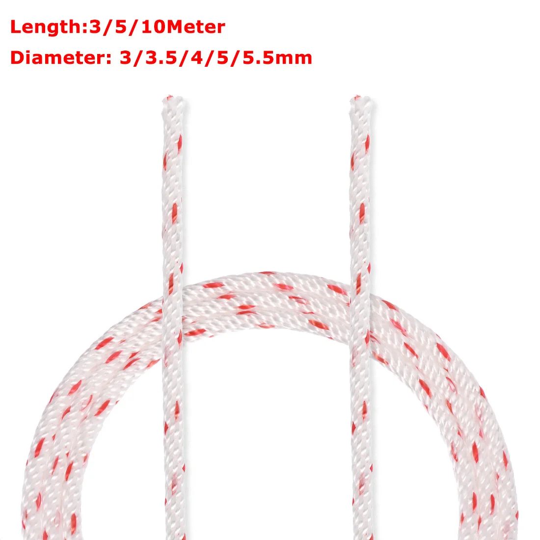 3/5/10M 3 5.5mm Polyester Fibre Recoil Pull Starter Cord Rope Starter ...
