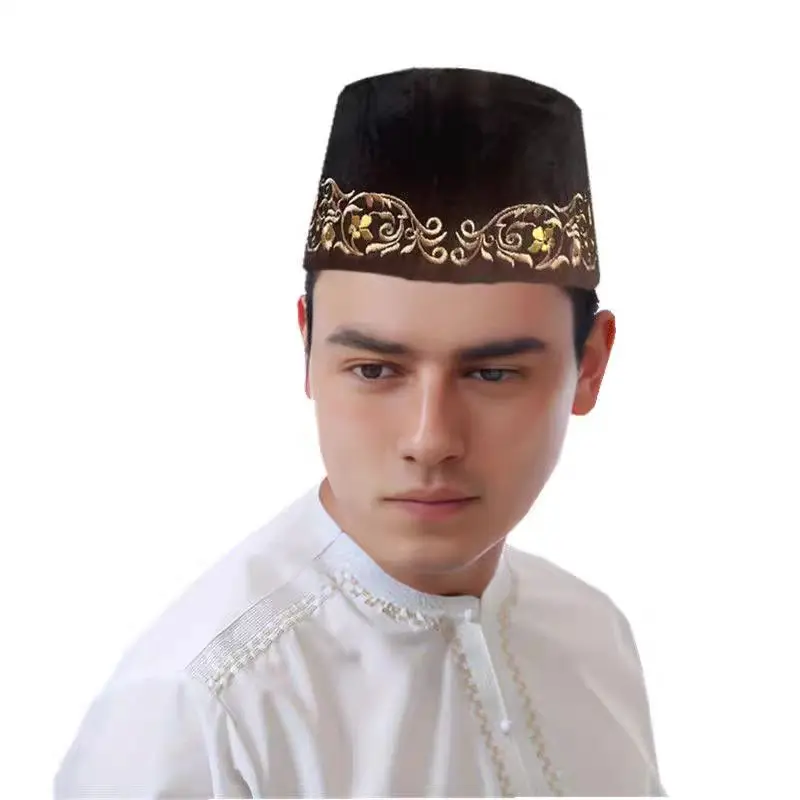 2024 New Arrival Dubai Boat Caps for Arabic Men Velvet Muslim Prayer ...