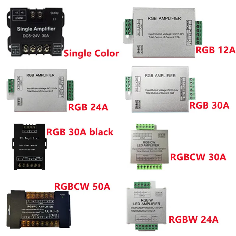 1CH-3CH-4CH-5CH-DC5V12V-24V-LED-Amplifier-Controller-Single-Color-RGB ...