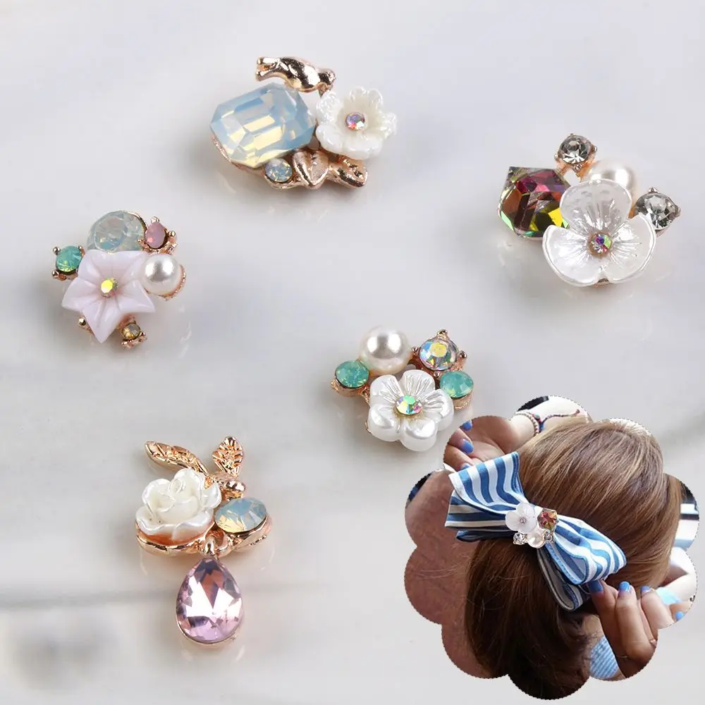 Flor-Rhinestone-Bot-es-Flatback-Chapeamento-P-rola-Hairpin-Decora-o-DIY ...