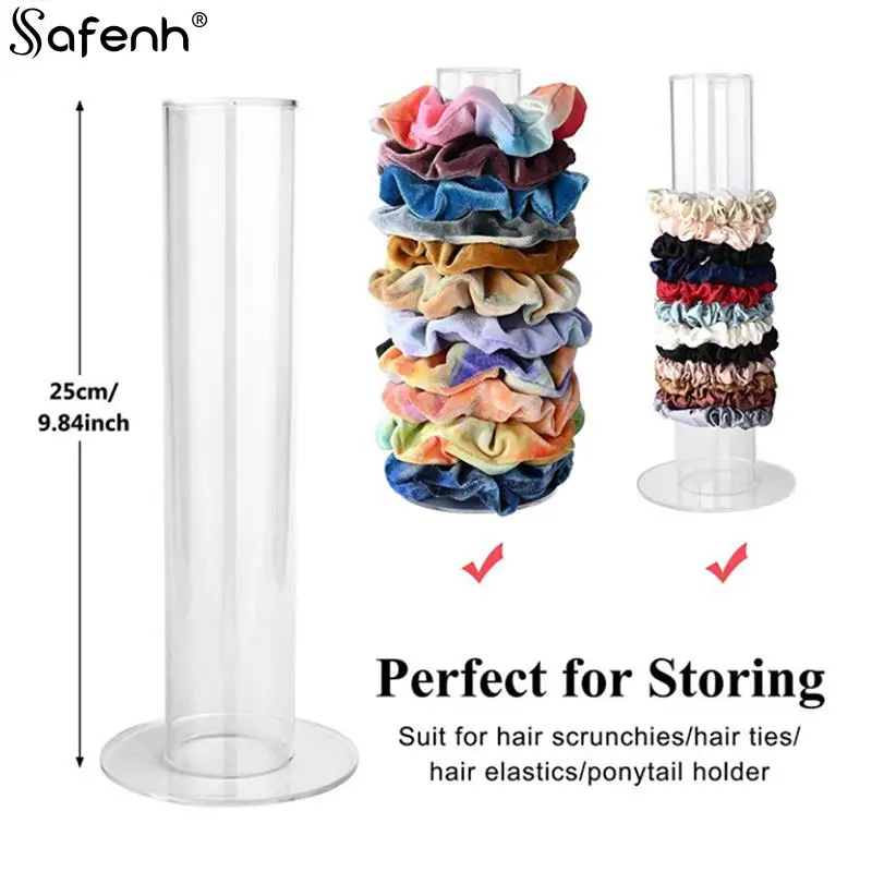 Acrylic Scrunchie Holder StandGirl Clear Scrunchy Tower Hair Tie ...
