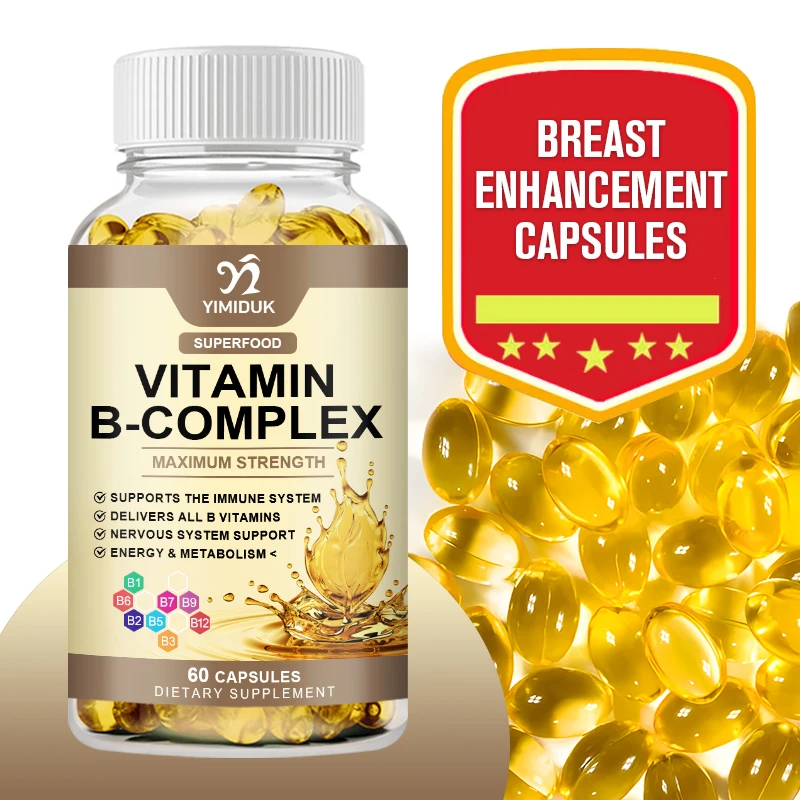 Complex-Vitamin-B-Capsule-B12-B1-B2-B3-B5-B6-B7-B9-Folic-Acid-Biotin ...