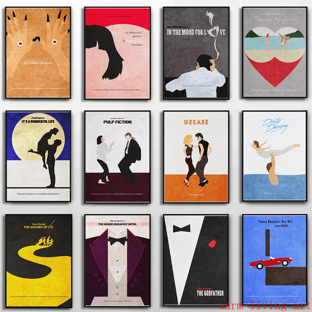 80S-Nordic-Movie-Grease-Pulp-Fiction-Poster-Dancing-Aesthetic ...