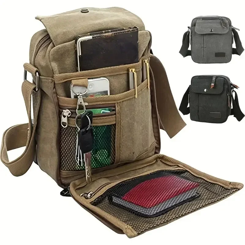 Vintage Design Square Bag, Zipper All-Match Travel Storage Casual ...