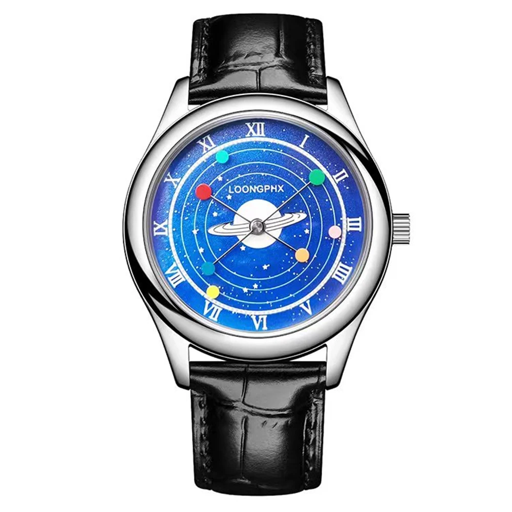 40mm-Cool-Automatic-Mechanical-Watch-Men-GMT-Starry-Sky-Dial-Luminous ...