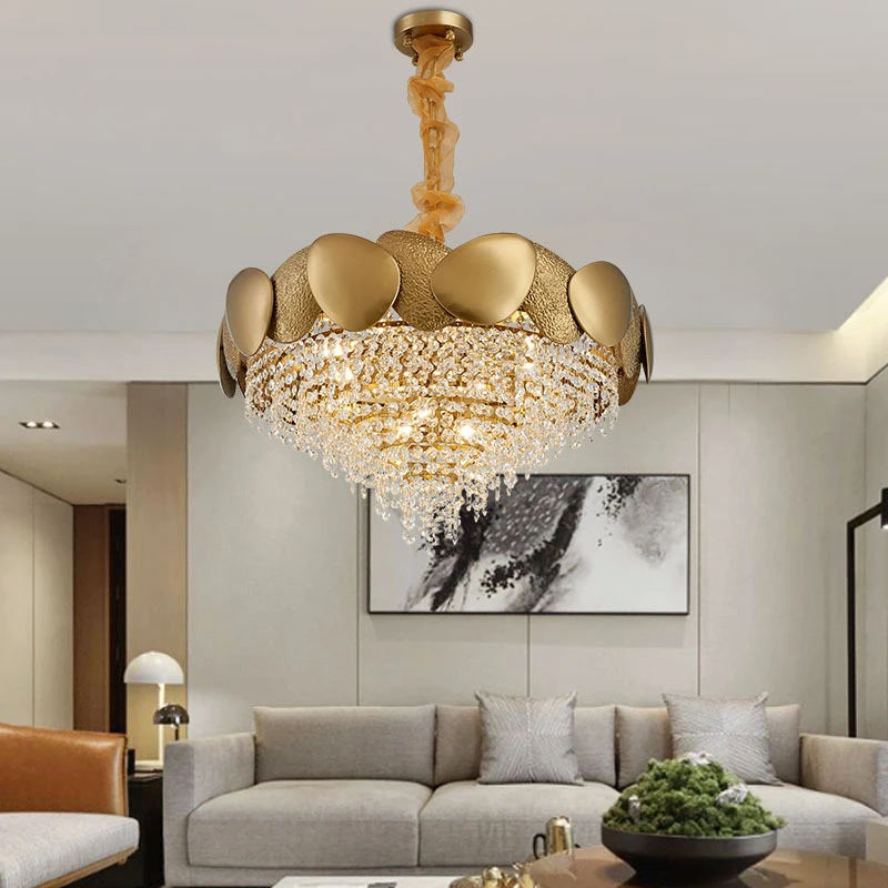 LED-Modern-Tassels-Crystal-Chandelier-Stainless-Steel-Lustre-Gold-Long ...