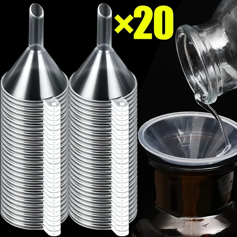 1-20PCS-Mini-Plastic-Funnel-Transparent-Funnel-Liquid-Oil-Funnels-Home ...