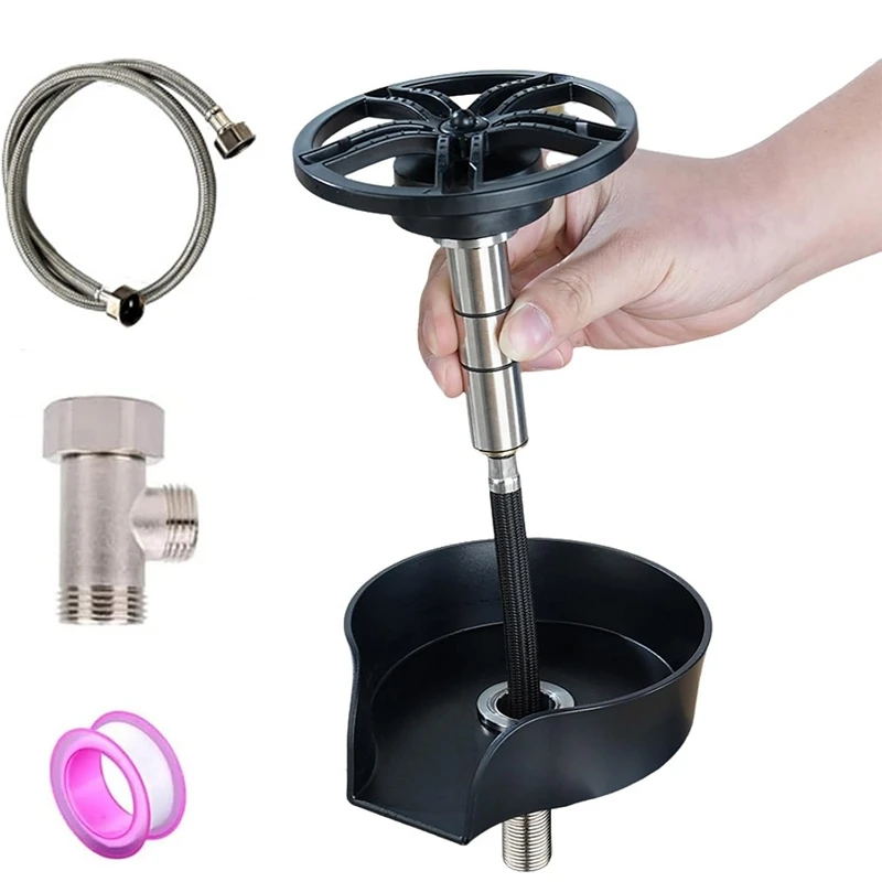 Faucet-Glass-Rinser-High-Pressure-Automatic-Rotating-Spout-Pull-Out ...