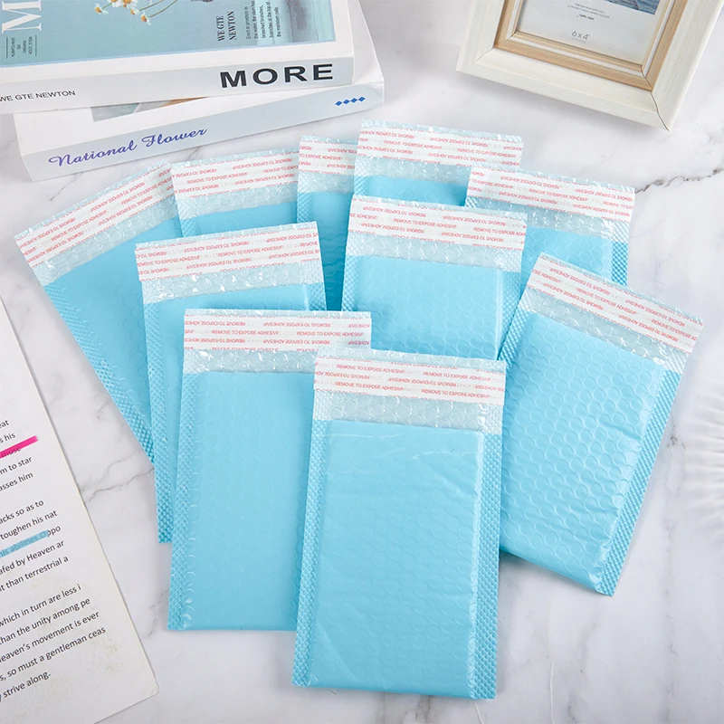 10Pcs Light Blue Bubble Mailers Padded Mailing Envelopes Self-Seal ...