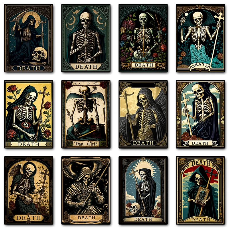 Vintage-The-Death-Tarot-Card-Magic-Witchcraft-Skeleton-Poster-and-Print ...