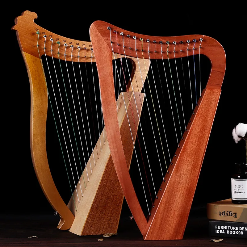 Wooden-15-String-Harp-Children-Beginning-Stringed-Instruments-Portable-Small-19-Strings ...