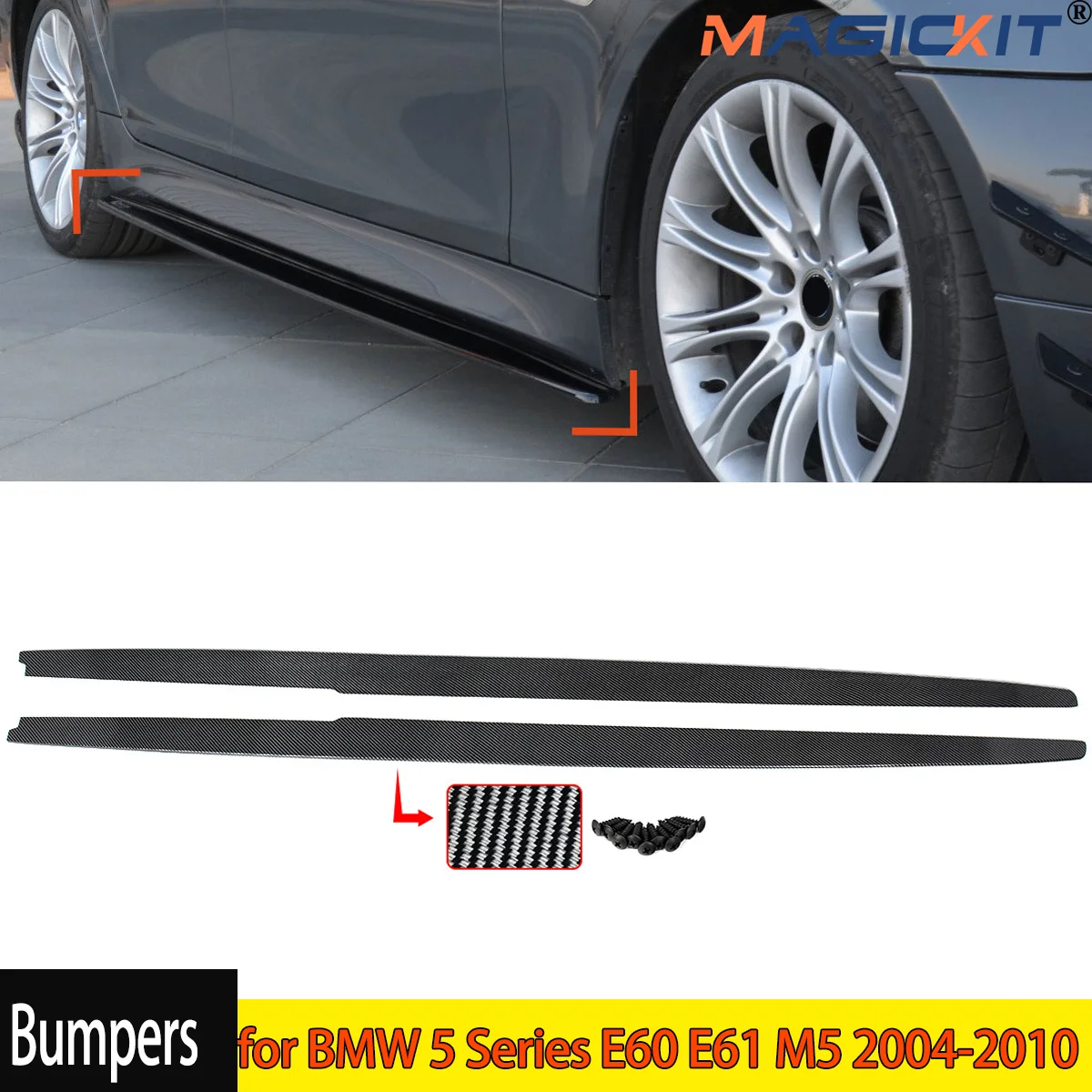 Side Skirts Extension for BMW 5 Series E60 E61 M5 2004-2010 Carbon ...