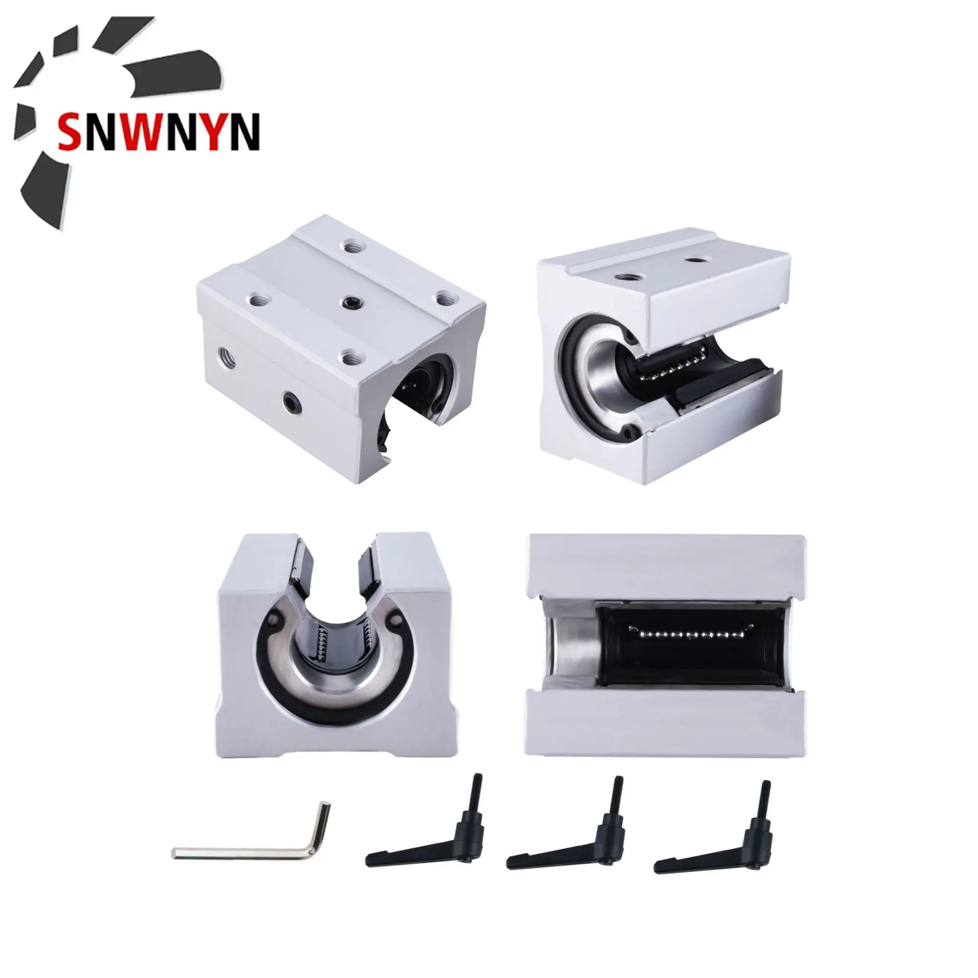 4PC SBR12UU SBR16UU SBR20UU Aluminum Positioning Locking Linear Motion ...