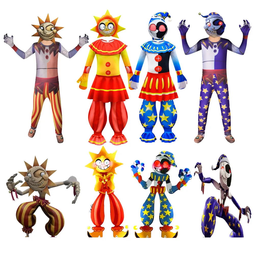 Fancy-Halloween-Costume-for-Kid-FNAF-Boss-Sundrop-Sun-Clown-Jumpsuit ...