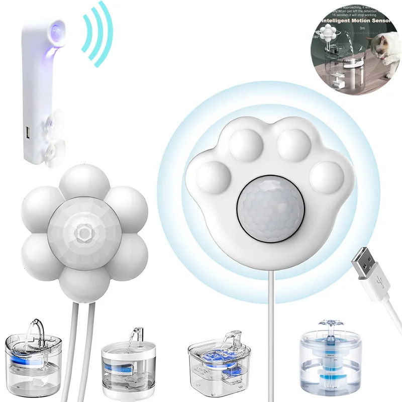 Automatic Cat Water Fountain Sensor Smart Motion Sensor Switch Flower ...