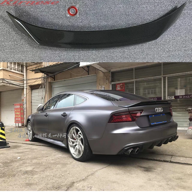R style High quality real carbon fiber material spoiler For Audi A7 S7 ...