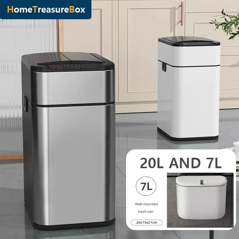Wastebasket-with-lid-automatic-sensor-trash-can-20-liters-Stainless ...