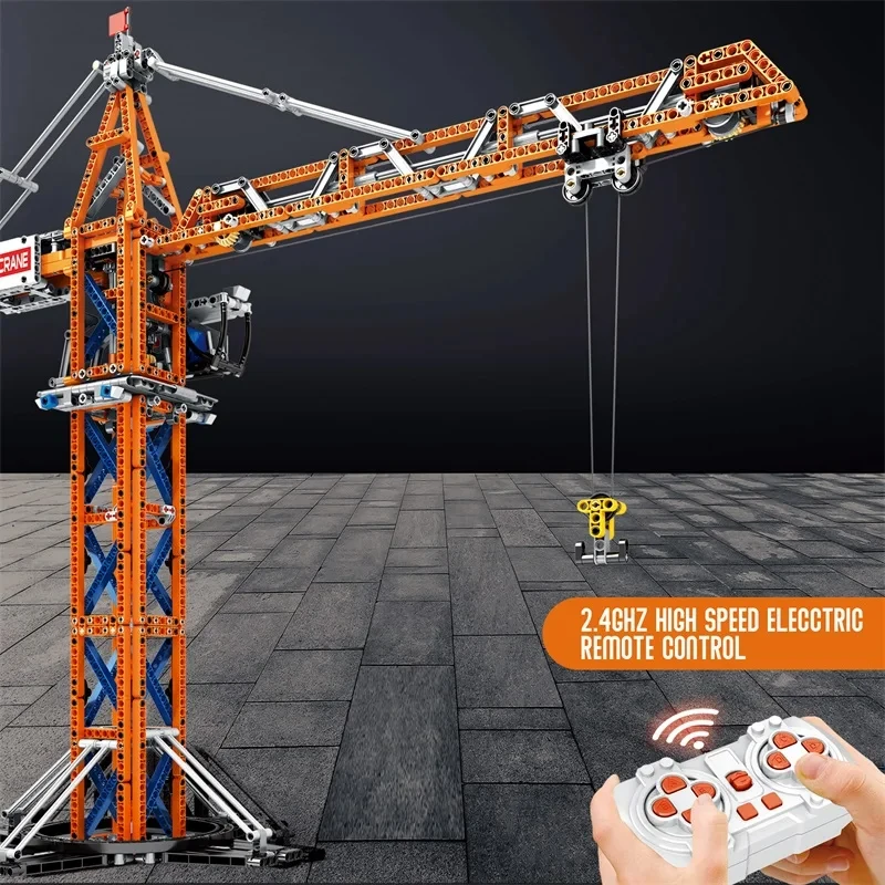 1288PCS Remote Control Tower Crane MOC Model Building Blocks Tower ...