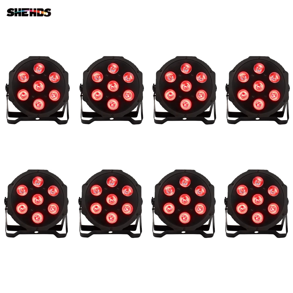 SHEHDS-Lumière de Scène Plate LED Par 7x12W RGBW /7x18W RGBWA UV ...