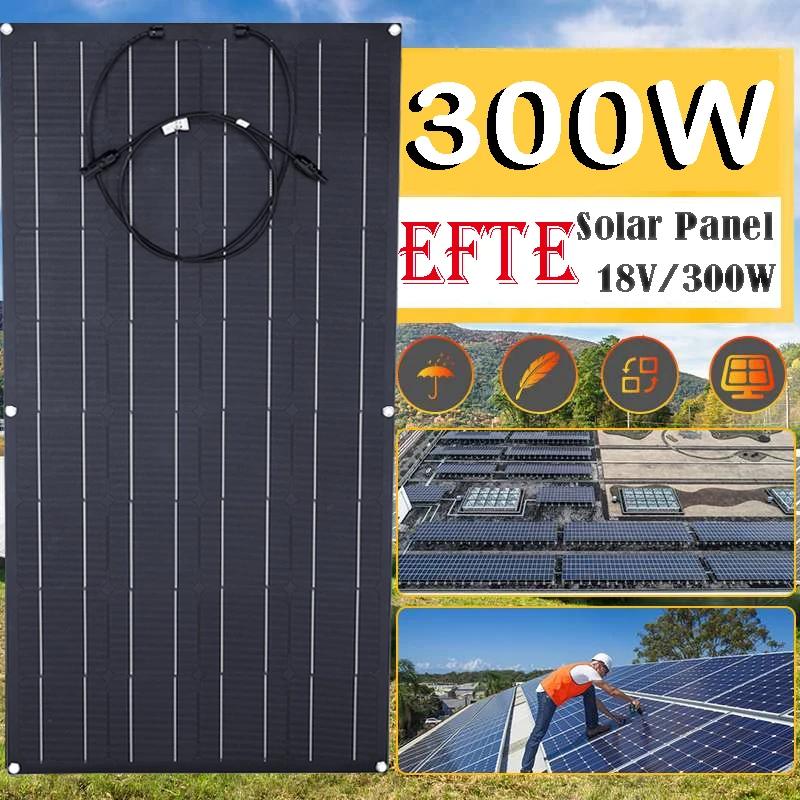 Etfe 300w flexível painel solar portátil carregador de energia de ...
