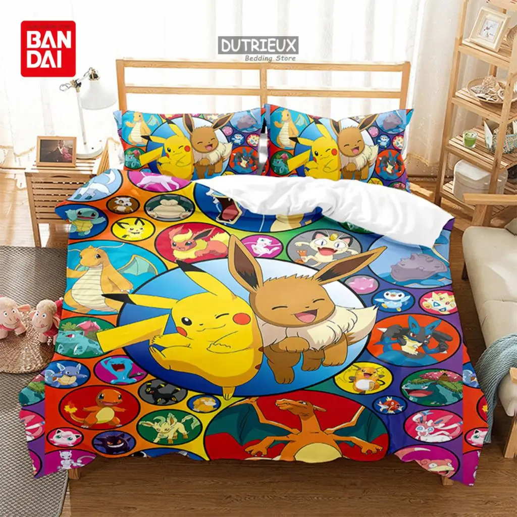 Bandai-3D-Home-Pokemon-Pikachu-Bedding-Set-Duvet-Cover-Bedroom-Decor ...