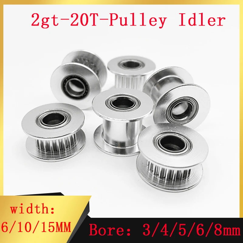 2GT 20T synchronous wheel idler with/without tooth aperture 3/4/5/6/8mm ...