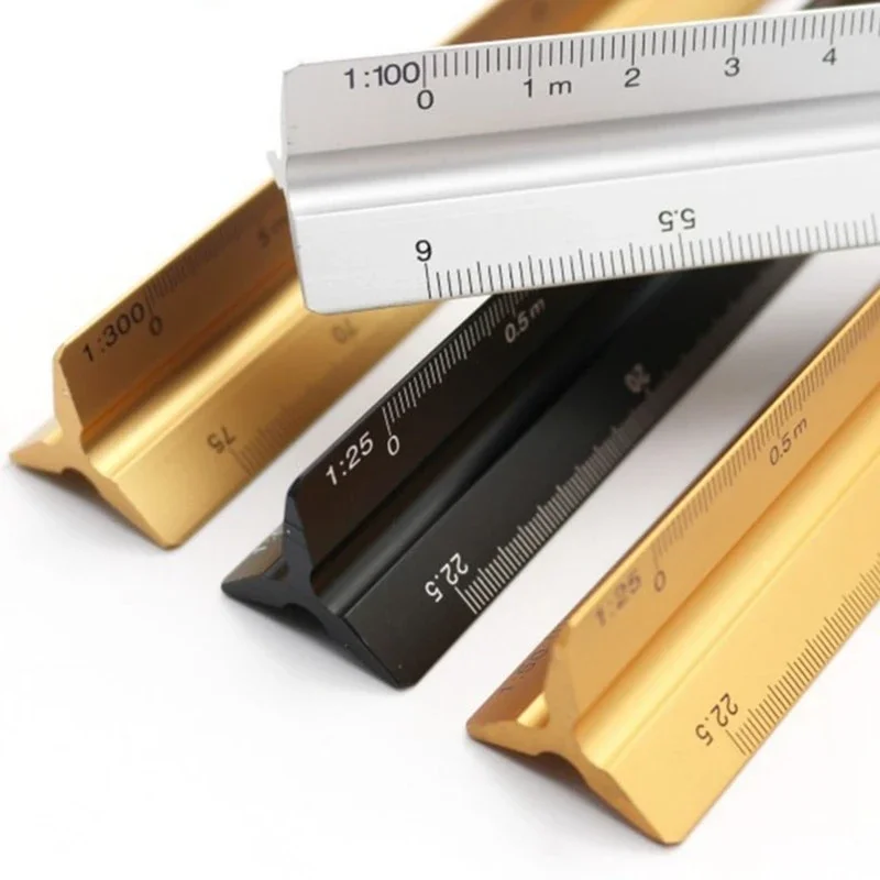 Solid Triangular Triangle Metric Scale Measure Ruler Drawing Tool Design