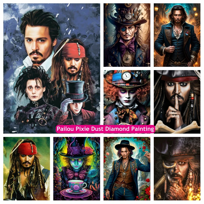 Captain-Jack-Sparrow-Johnny-Deep-Gothic-Art-Pixie-Dust-Diamond-Painting ...