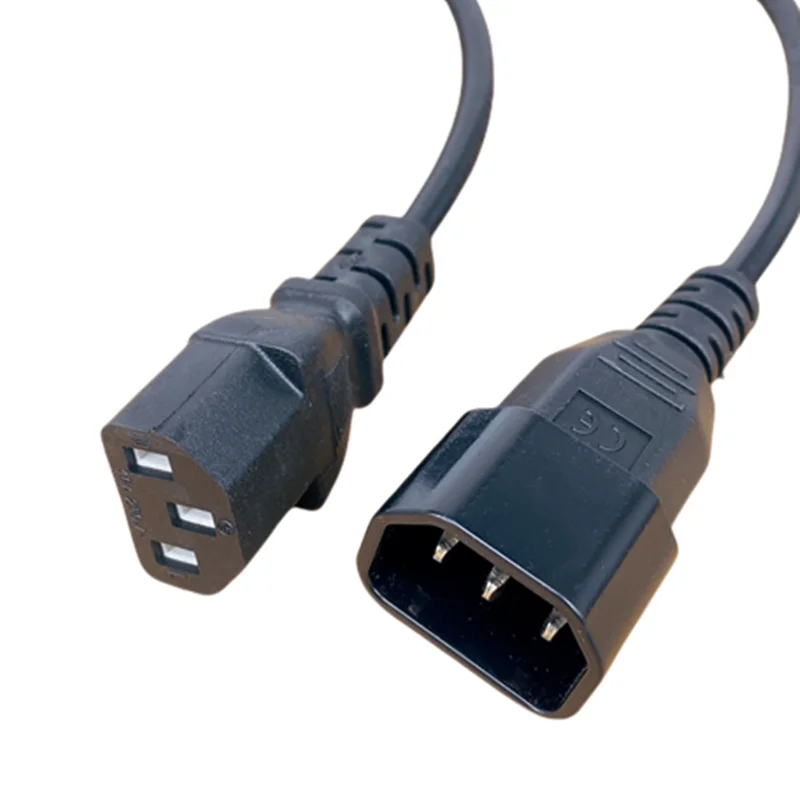 UNIVERSAL IEC C13 C14 Power Supply Cord, SJT 14AWG/3, Male to Female ...