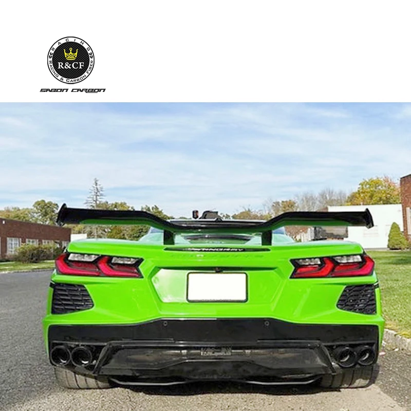 Z06 Style Carbon Fiber Rear Spoiler For Corvette C8 Z07 Z51 Non z06 ...