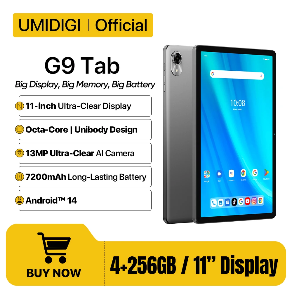 Tablette Samsung UMIDIGI G9 Tab 11 Inch,Android 14 Tablet Dual SIM Card ...