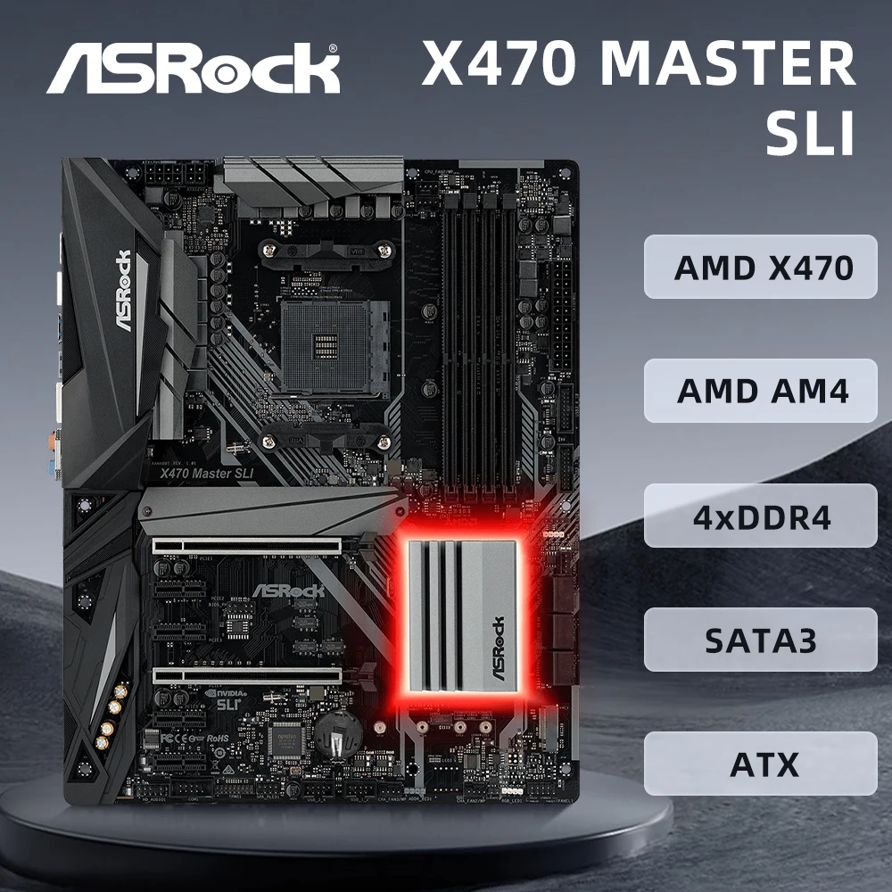 ASROCK-placa-base-X470-MASTER-SLI-AMD-AM4-compatible-con-Ryzen-9-5950X ...