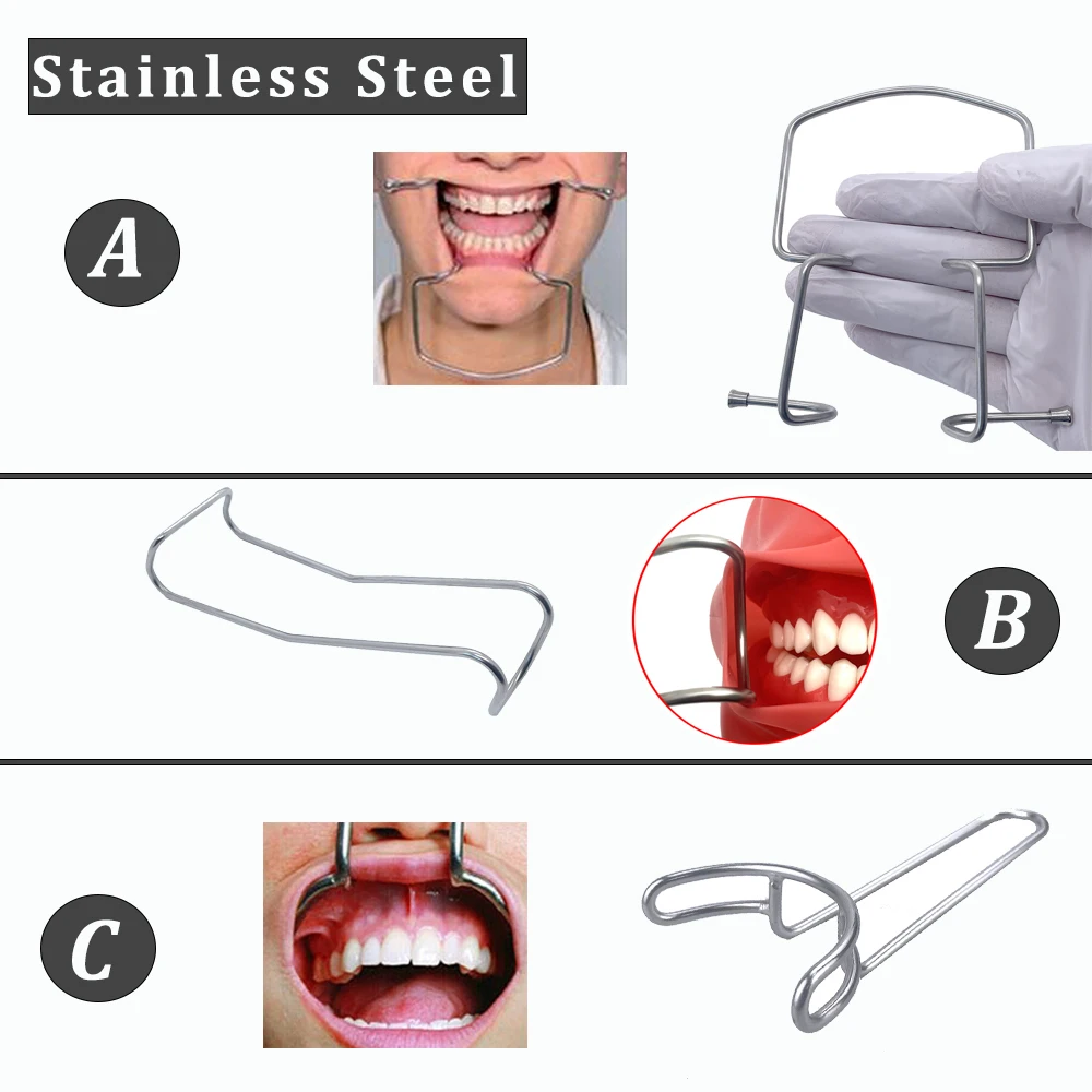Stainless-Steel-Mouth-Opener-Dental-Lip-Cheek-Retractor-Dental ...