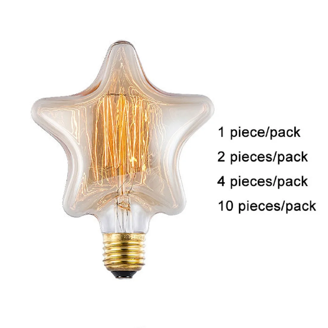 1-2-4-10pcs-Pack-40W-Five-Star-Incandescent-Edison-bulb-Vintage-E27 ...