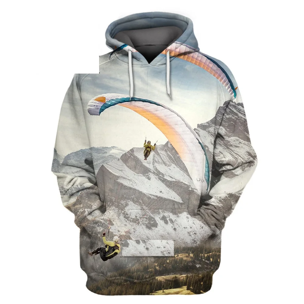 Men Extreme Sports Paraglider Glider Skydiving 3D Print Hoodie Hip Hop ...