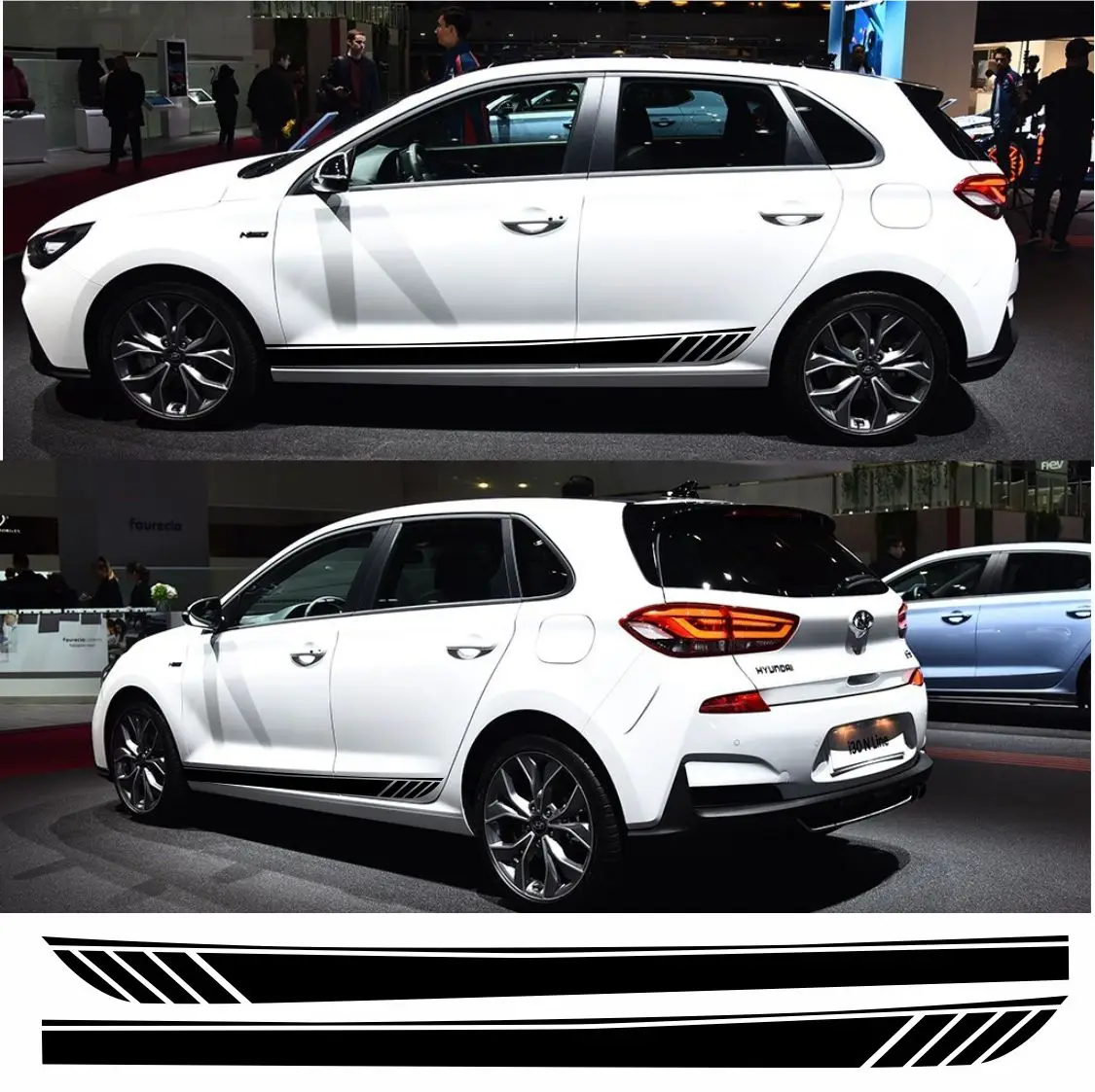 For-Hyundai-i30-i30n-Body-Long-Stripes-2Pcs-Racing-Sport-Car-Door-Side ...