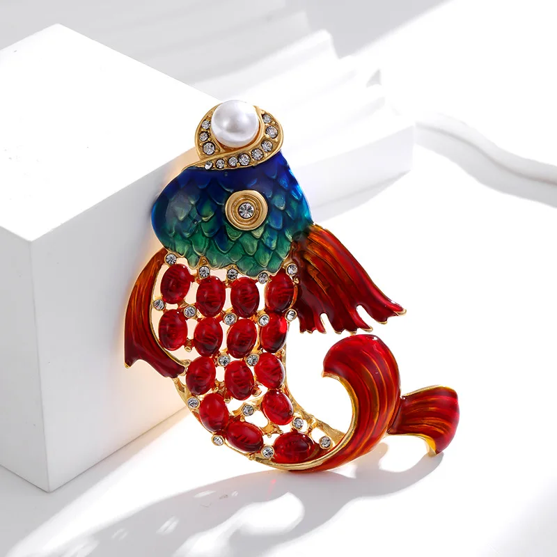 UODCM-Cute-Enamel-Fish-Brooches-For-Women-Men-Unisex-Luxury-Rhinesonte ...