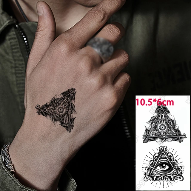 Pyramide Tatovering Disposisjon Eye Of God Tijdelijke Tattoo Sticker