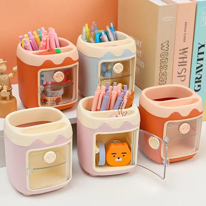 Cartoon-Cute-Piggy-Drawer-Pen-Holder-Brush-Pot-Pencil-Case-Student ...