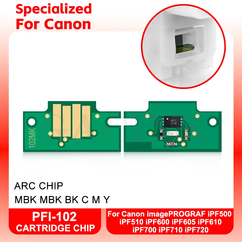 ARC Chip PFI-102 PFI102 Cartridge Chips For Canon imagePROGRAF iPF500 ...