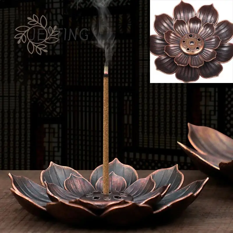 1PC-Alloy-Incense-Burner-Stick-Holder-Buddhism-Lotus-Line-Incense-plate ...