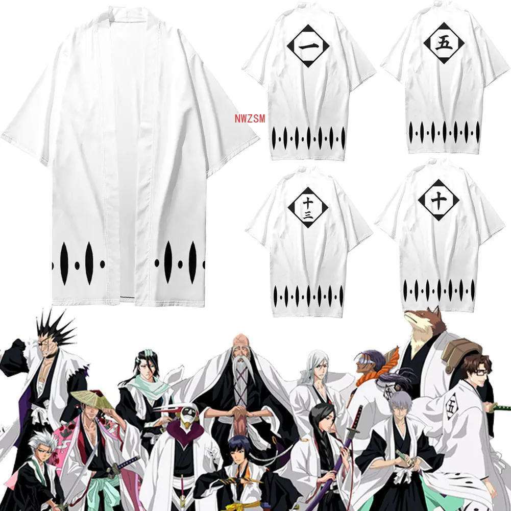 Anime-Bleach-Gotei-13-Kyoraku-Shunsui-Cosplay-Costume-Men-Cloak-Robe ...