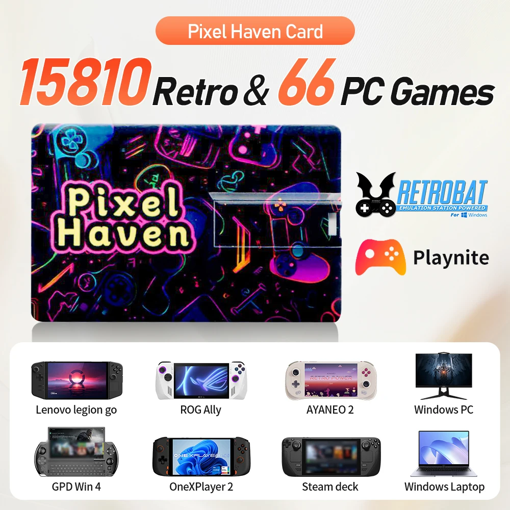 Pixel Haven Card with 15876 Games for XBOX/SWITCH/PS3/PS2/DC/N64/NES ...