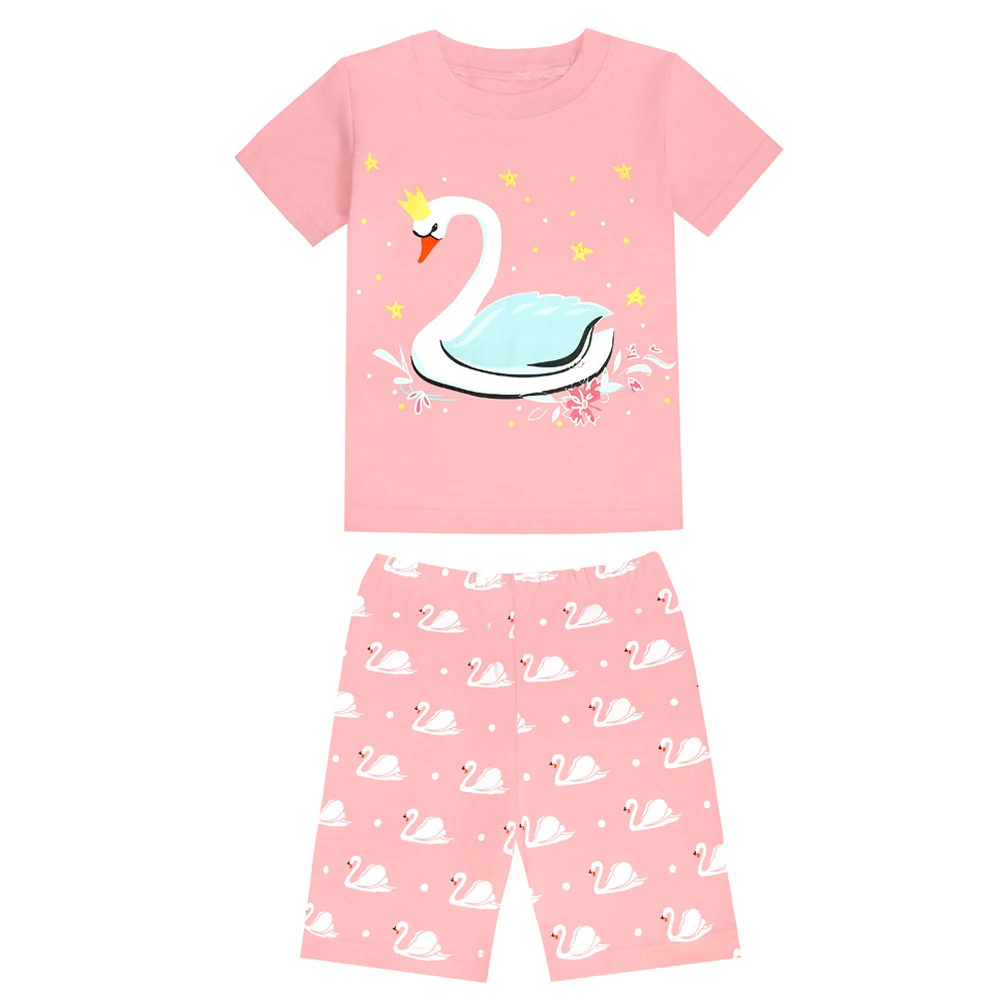 100-Cotto-Girls-Pajamas-Kid-Sleepwear-Children-s-Pyjamas-Sets-Swan-Kids ...