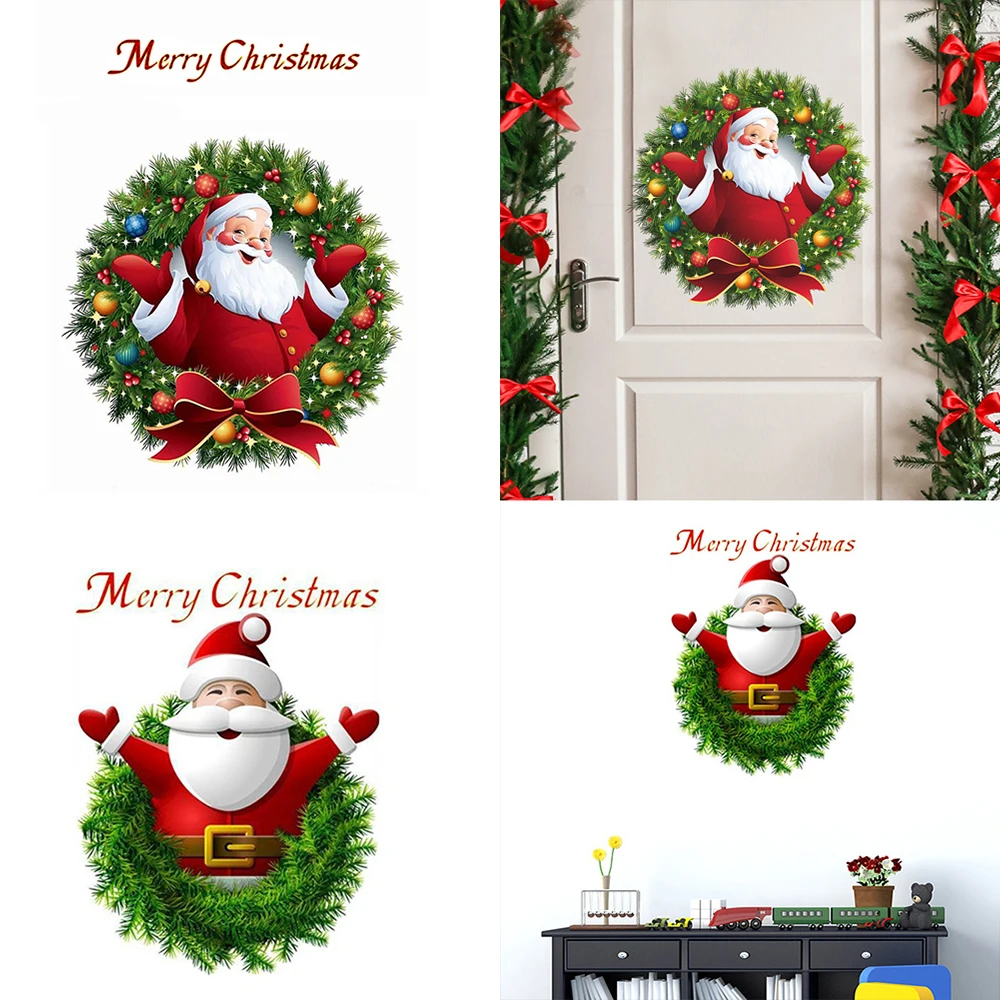 Santa Claus Merry Christmas Wall Sticker Christmas Festival Decoration ...